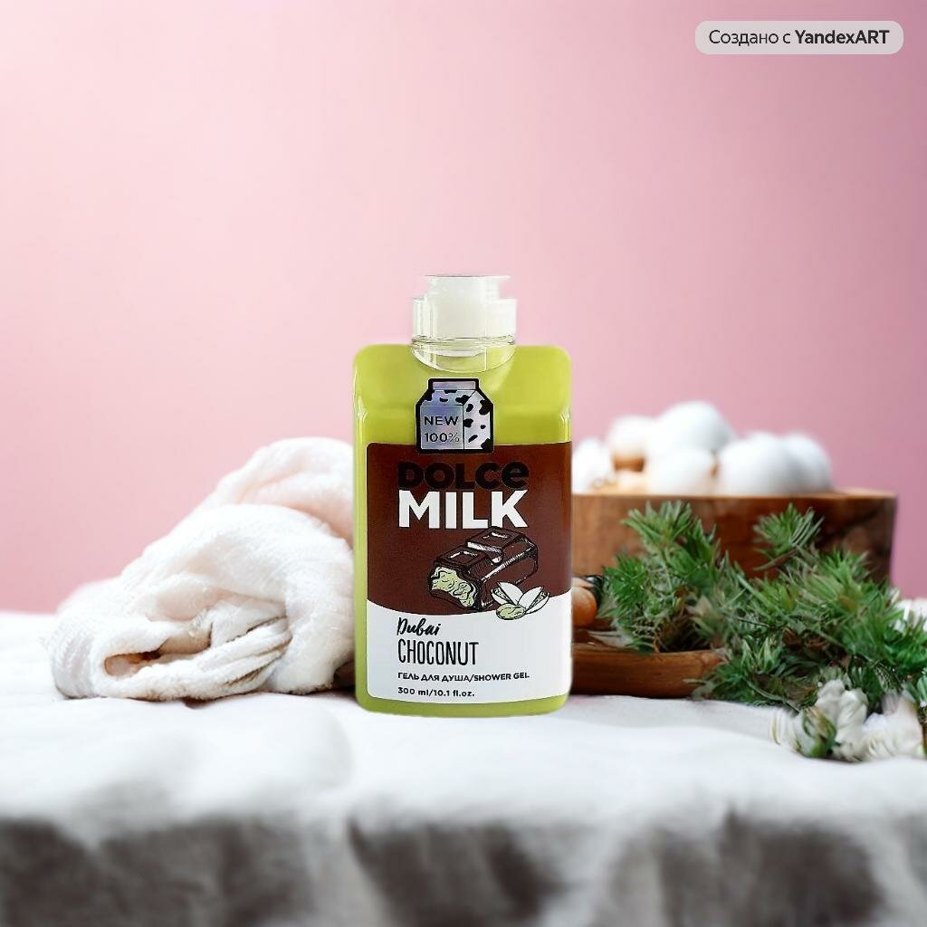 Гель для душа Dolce Milk, "Дубайский шоколад", для тела, очищение/увлажнение/питание, 300 мл