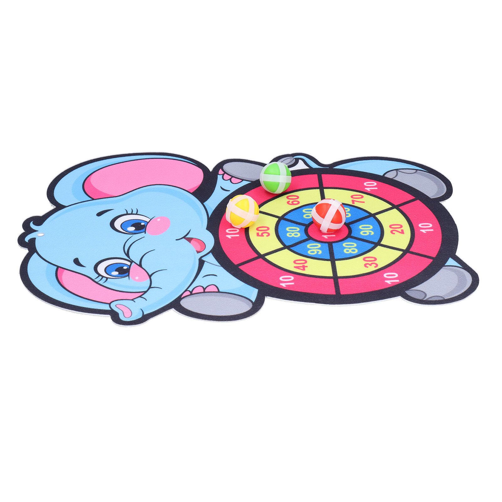 Детский набор для дартса со слоном, мишень с крючком и петлей с 3 шариками-палками и крючками