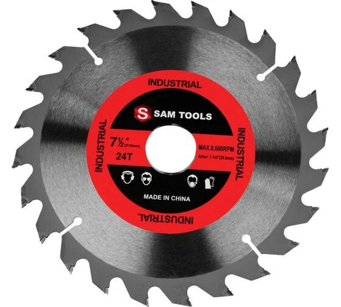 Пильный диск SAMGRUPP 16035, для дерева, 190 x 30 мм, 24 зуба