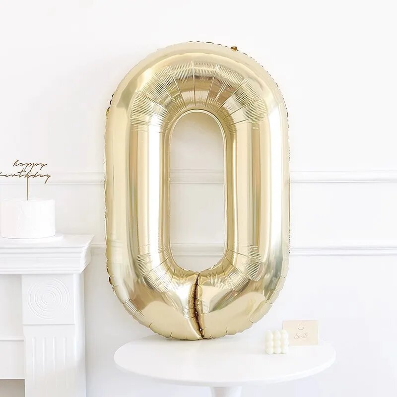 Фольгированные цифры 40 дюймов белые 0