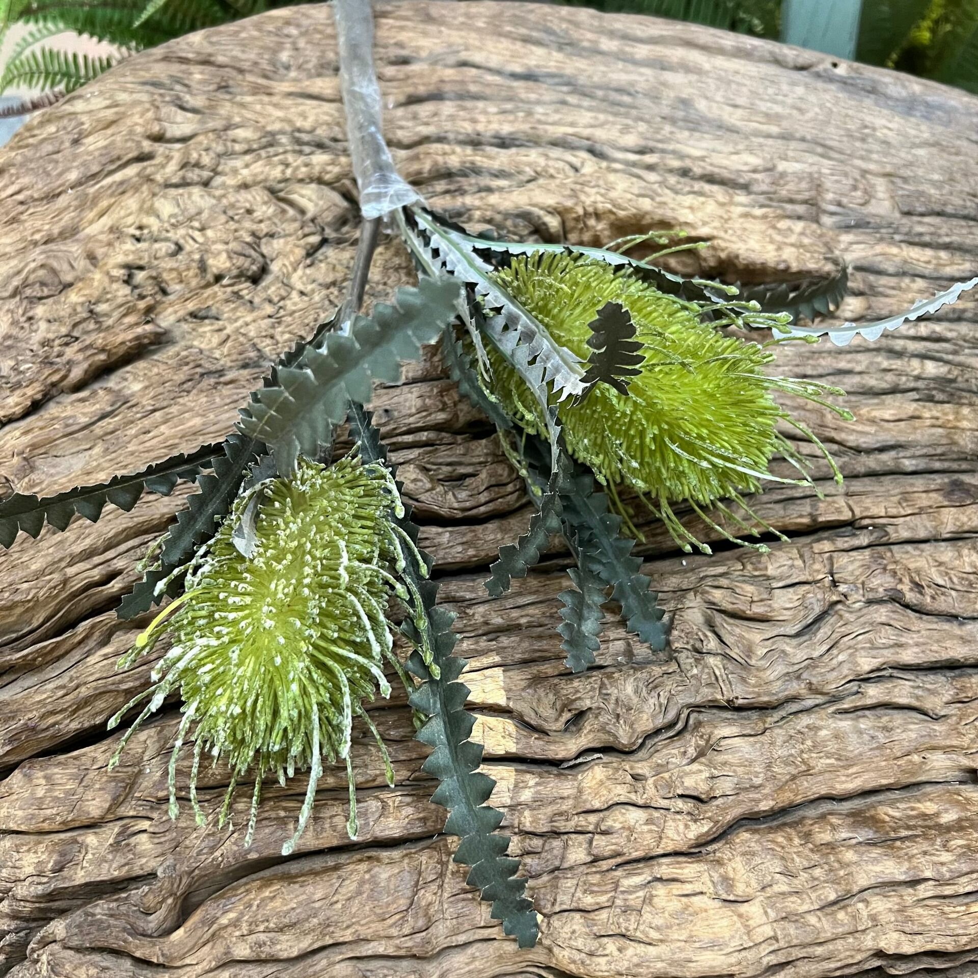 Искусственный цветок Wanyi "Чертополох", имитация фруктов, зеленый, 2 стебля