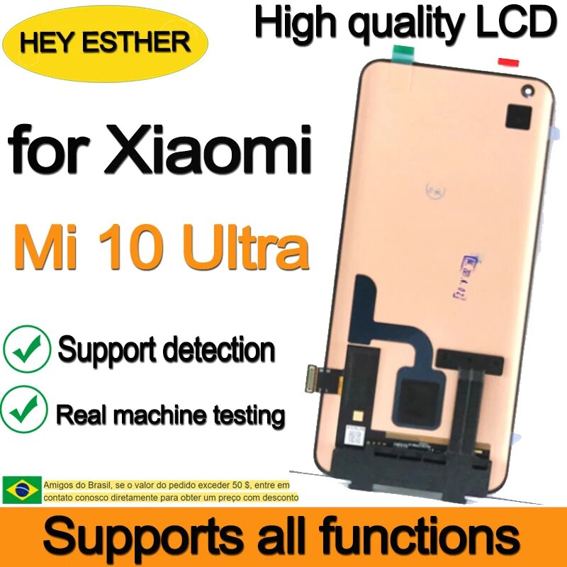 ЖК-дисплей 6,67 дюйма с сенсорным экраном и дигитайзером в сборе для Xiaomi Mi 10 Ultra M2007J1SC Black No Frame