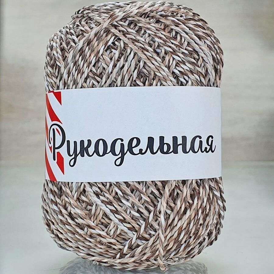 Пряжа рукодельная 07-2 бежевый меланж (10 мотков)