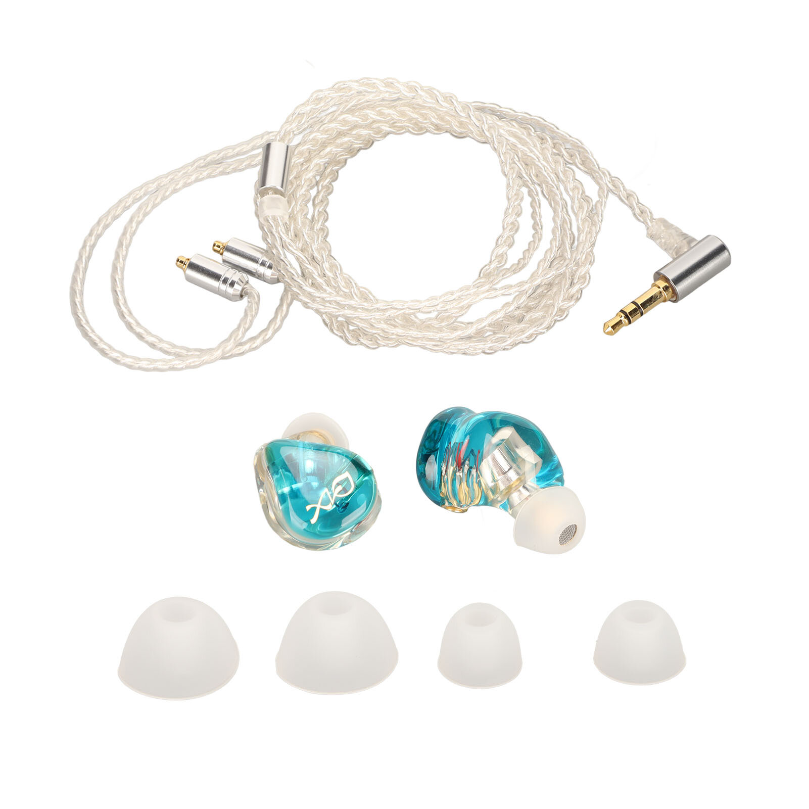 Проводные мониторные наушники, четкие высокие частоты, мощные басы, медно-графеновый блок, съемный кабель MMCX, зелено-белый кабель