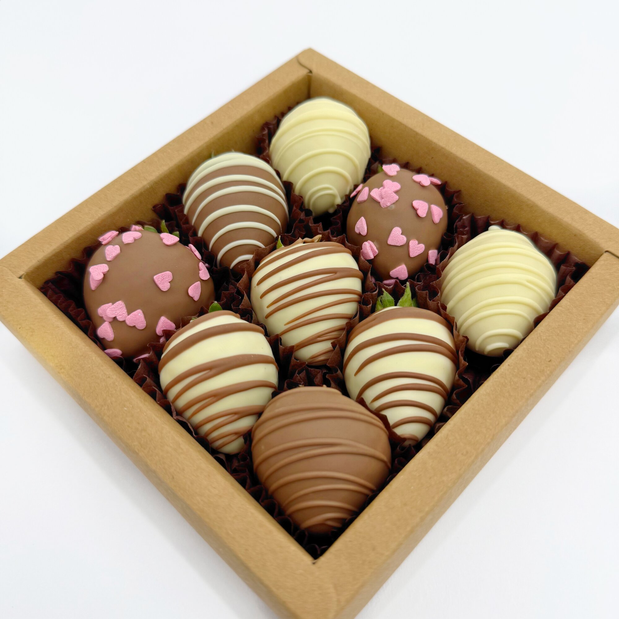 Набор клубники в бельгийском шоколаде, 9шт, №1, крафтовая упаковка