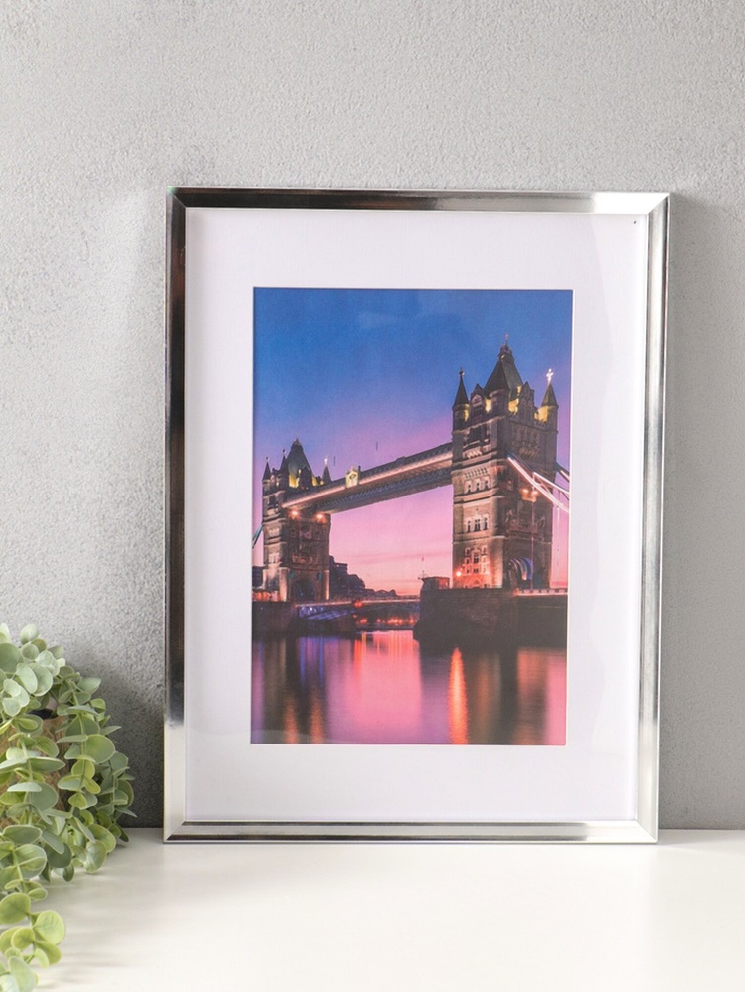 Фоторамка для фото 30×40 см, с паспарту 21×30 см, Lumo, серебро