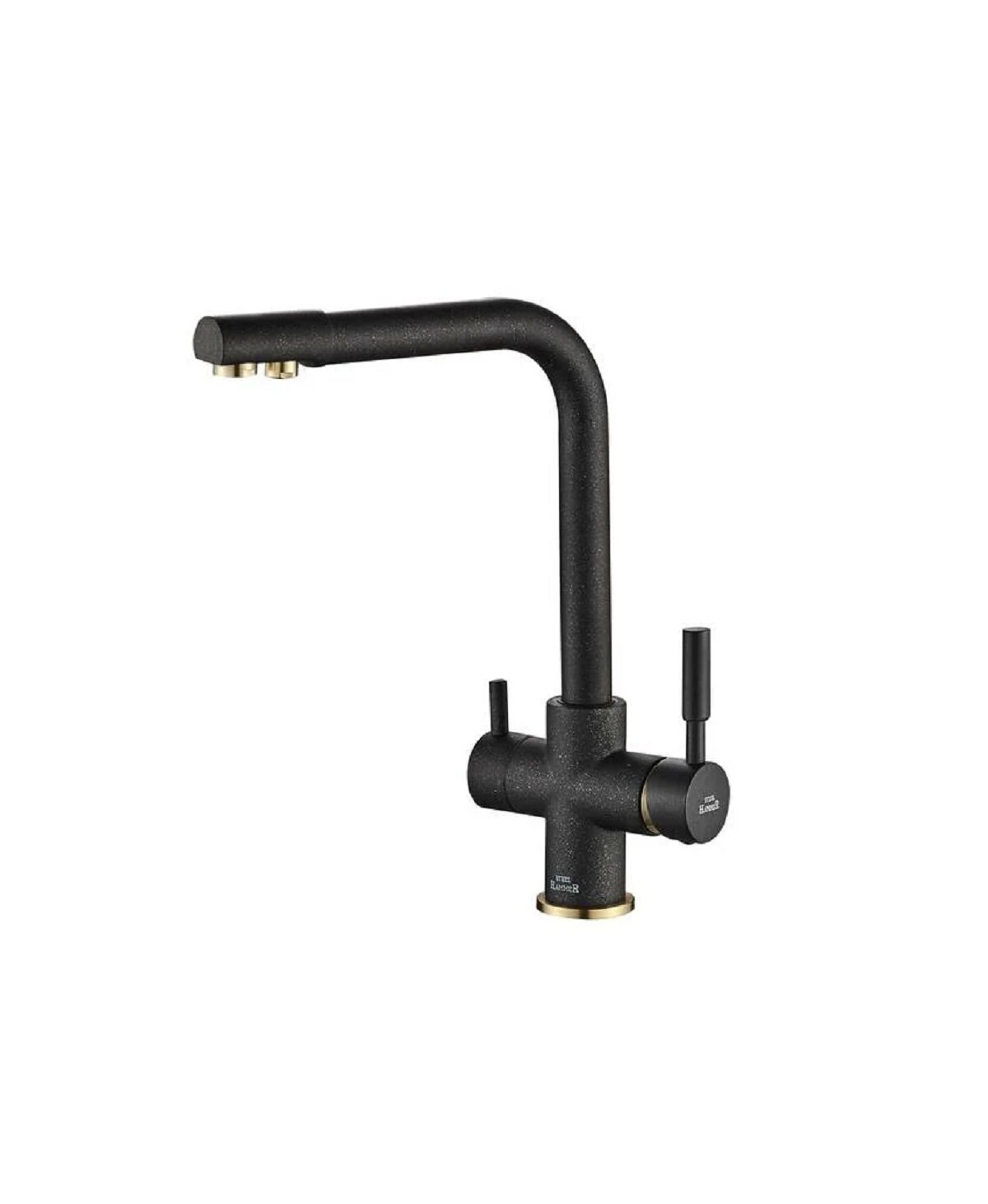 Смеситель для кухни ZorG Steel Hammer SH 552 BLACK BR под фильтр, черный гранит бронза, под фильтр 2в1, современный