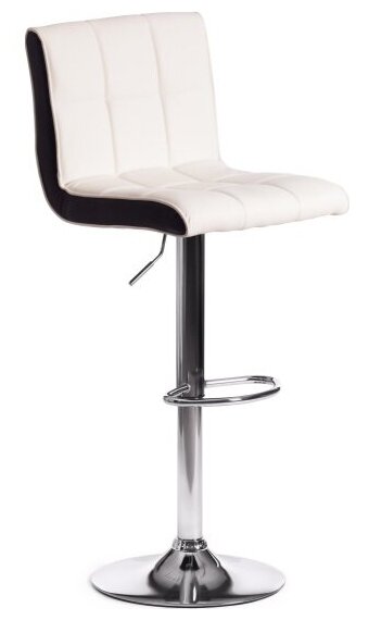 Стул барный Tetchair BARBER (mod. KY711D), металл/экокожа, 43*50*92-103 см, белый/черный/хром (2шт/уп)