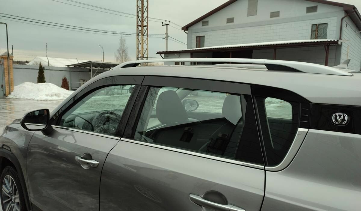 Changan CS35 Plus 2018-2022 - 2D Дефлекторы окон черные, (6 шт)