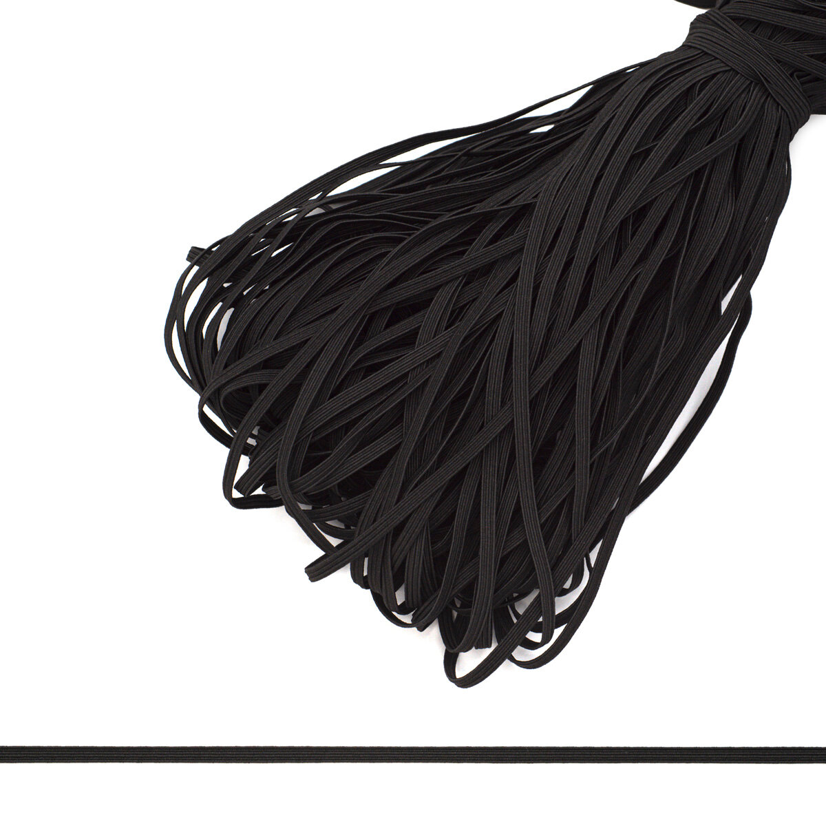 Тесьма эластичная (продежка) 3 г/м, эластичность 150%, 5мм*100м, черная