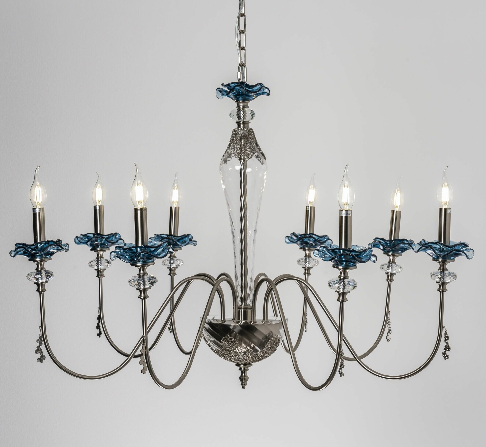 ROZALI Люстра подвесная Notte Giorno Карбон+Серебро