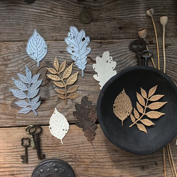 Нож для вырубки Листья Осенние , размер от 3 до 7 см, материал: сталь