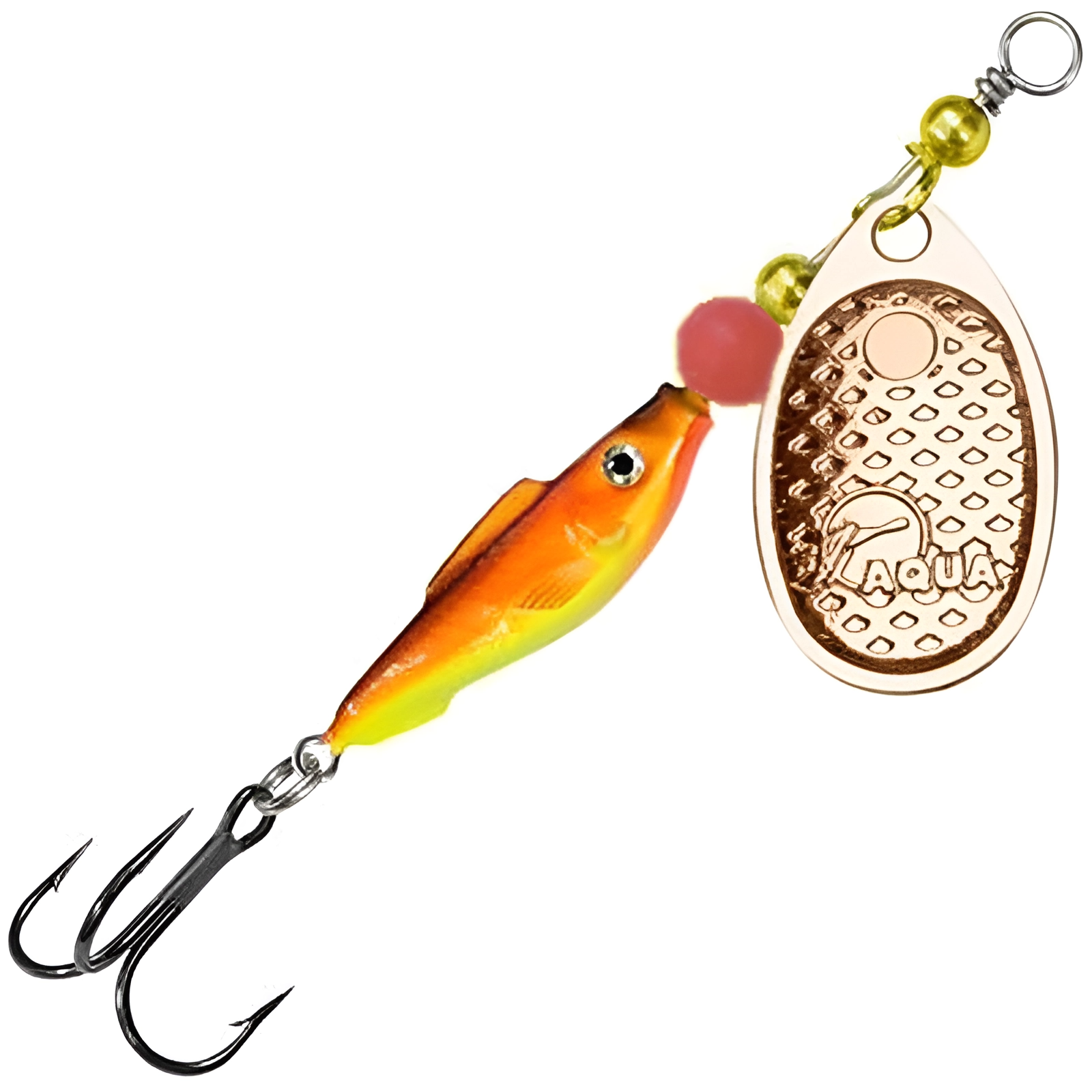 Вращающаяся рыбка "Блесна AQ-C 05" (9г), крючок тройник, с лепестком