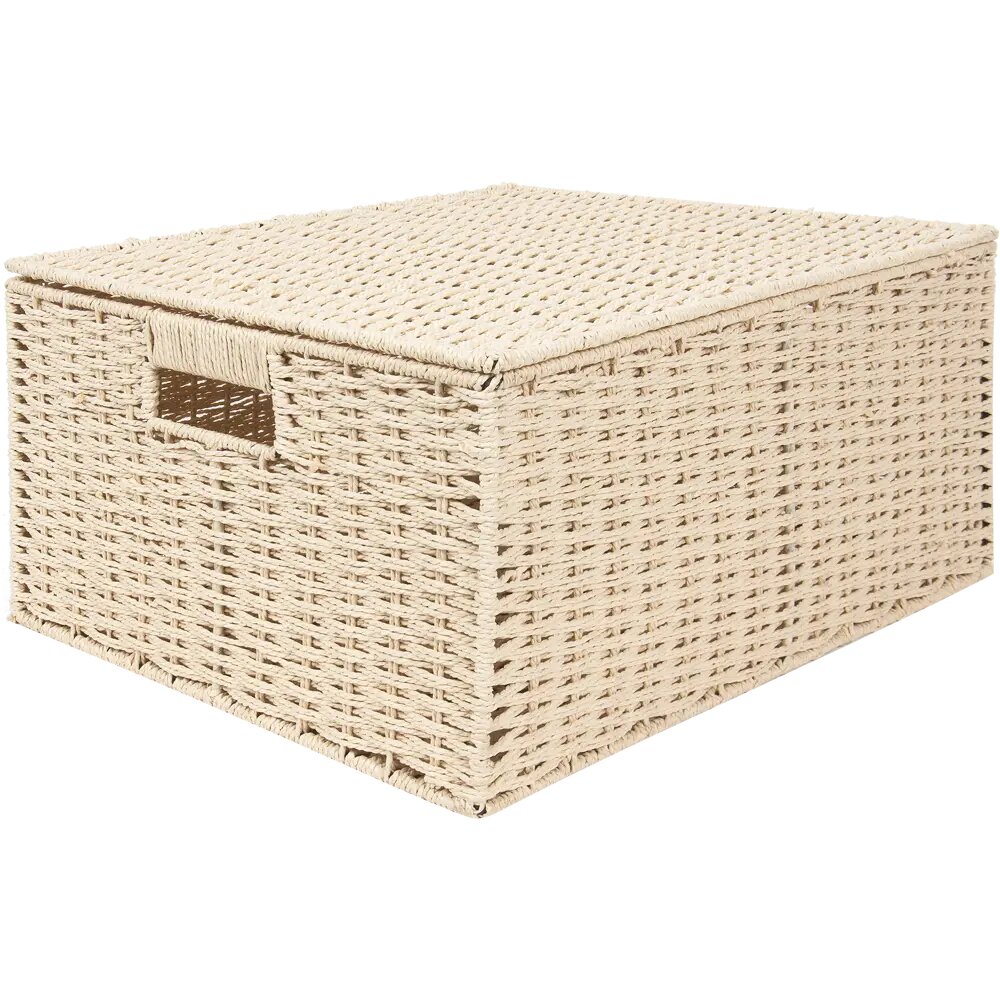 Корзина для хранения 45x21x33 см бумажный шпагат цвет бежевый
