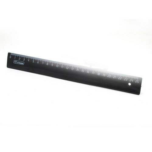 Линейка 25см пластиковая черная СТАММ арт. ЛН25. Количество в наборе 20 шт.