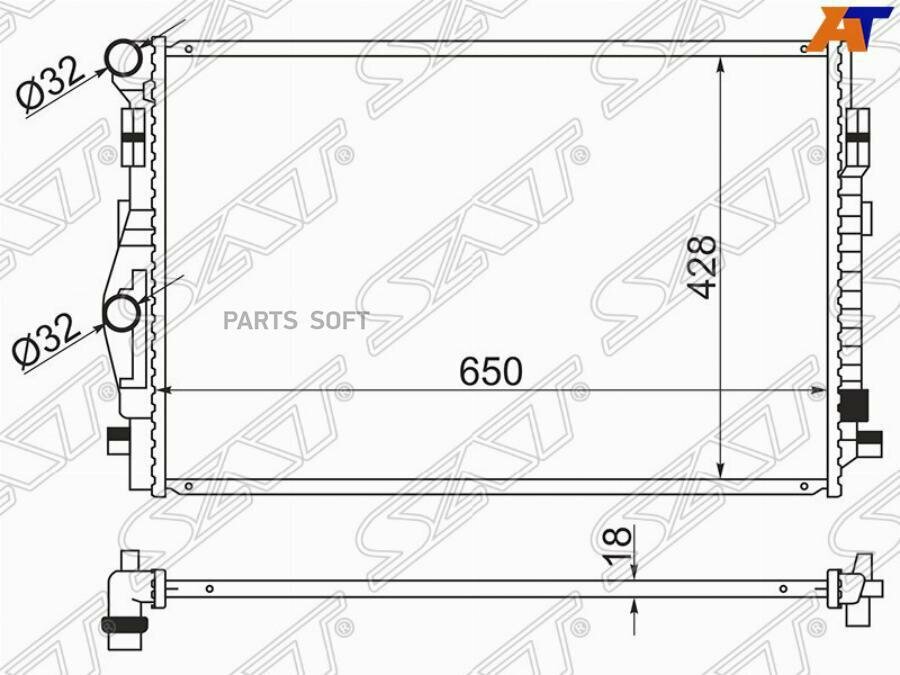 Радиатор Audi A3 12-24 / Q3 18- SAT SD0007 | цена за 1 шт