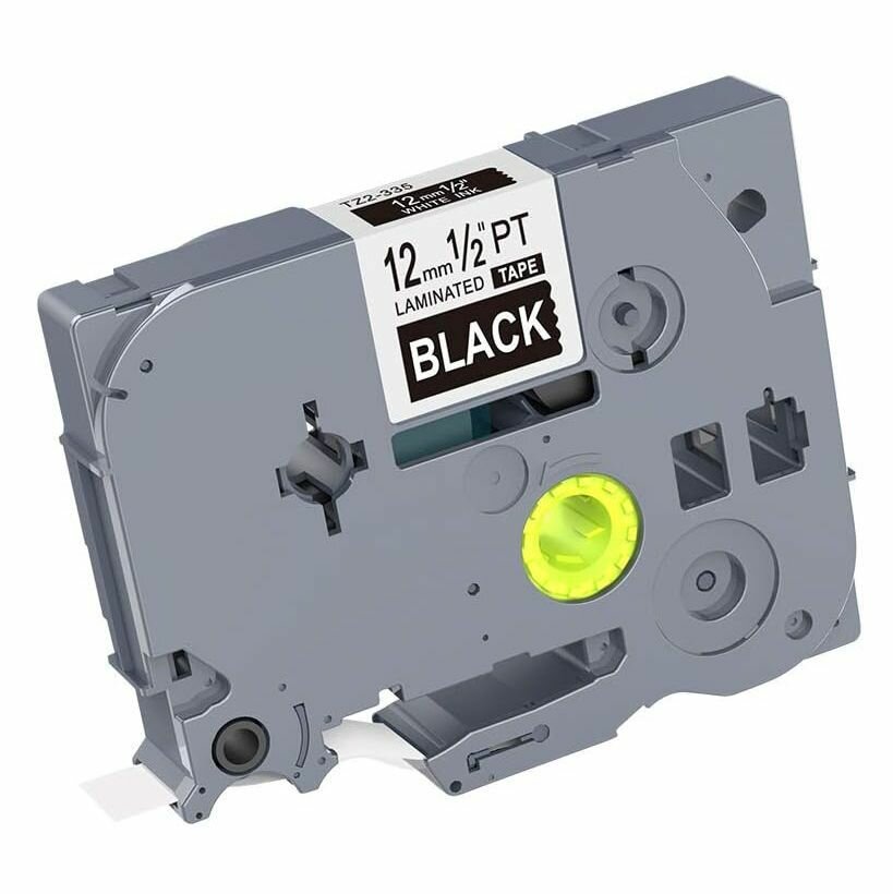 Лента для принтеров Brother 12 мм Черный текст на серебряной ленте , TZE-335 (TZ-335, VL-335)