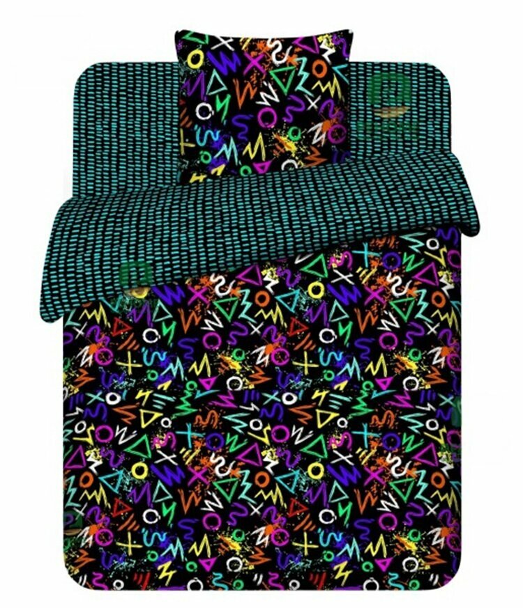 КПБ Василёк поплин Тинейджер 71054/1 Неон размер 1,5 спальный для детей и подростков