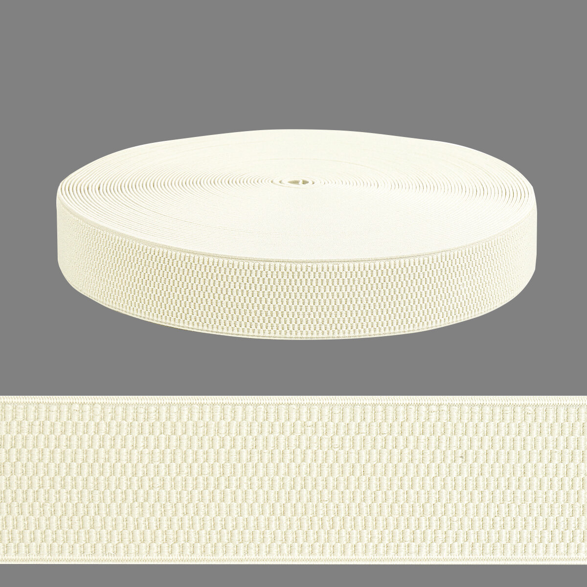 Резинка TBY помочная Ультра арт. RD.40103 шир.40мм цв.103 молочный рул.25м