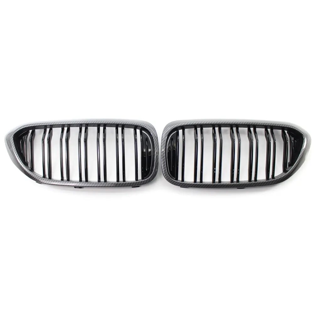 Решетка переднего бампера из углеродного волокна для BMW 5 серии M5 G30 G31 520i 530i 540i ABS 2-платная глянцевая черная передняя решетка почек матовая Carbon Fiber