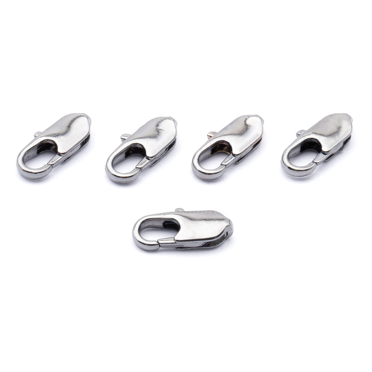 Застежка для браслета, бус и колье карабин, 12 мм, 5 шт, Astra&Craft (черный никель)