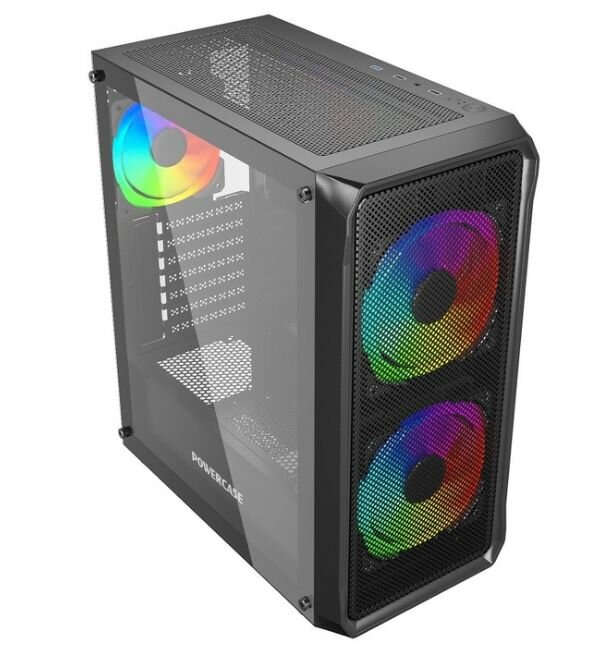 Компьютерный корпус Powercase Mistral Edge SE (CMSEB-A3) черный - Midi Tower, ATX, USB 3.2 Gen 1 Type-A, USB 2.0 Type-A