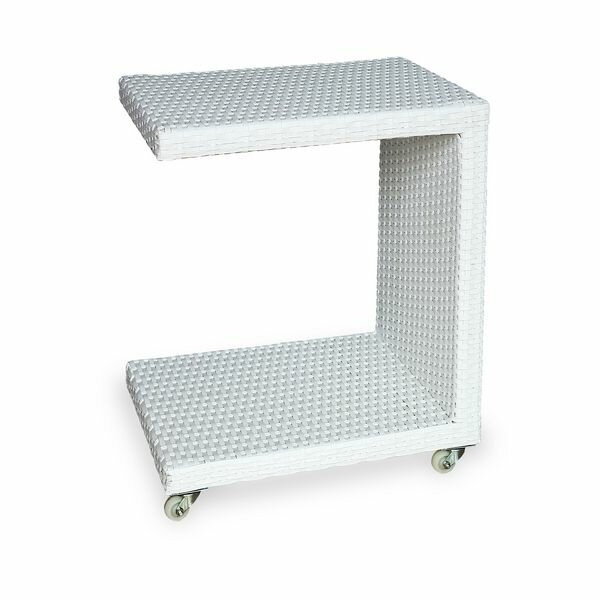 Стол MILANO Joy Garden белый, металл и искусственный ротанг, прямоугольная столешница, ножки