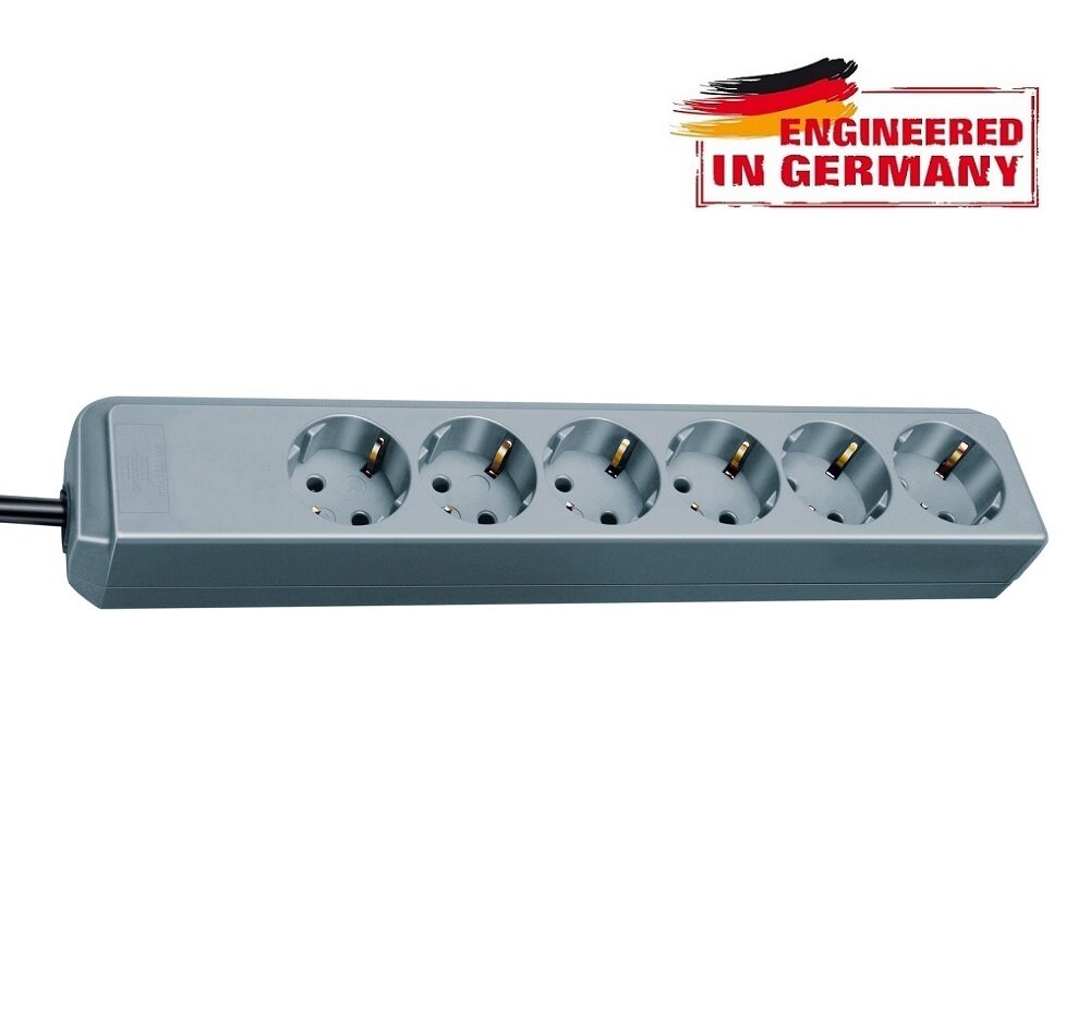Удлинитель 1,5 м Brennenstuhl ECO-Line, 6 розеток, серый 1159440015