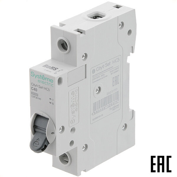 Автоматический выключатель City9 C9F36140 C40А/1п/ 6кА на Din-рейку Systeme Electric