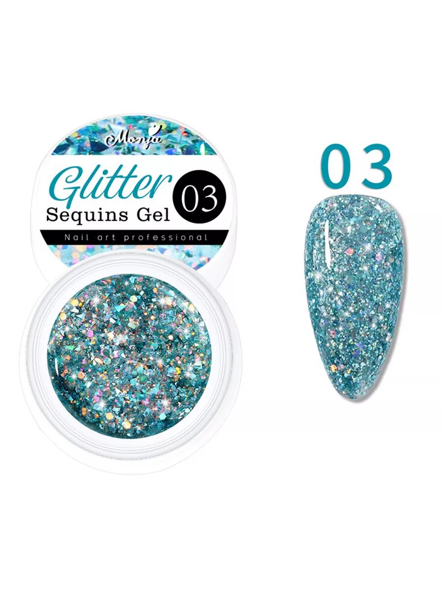 Гель для дизайна ногтей с глиттером
