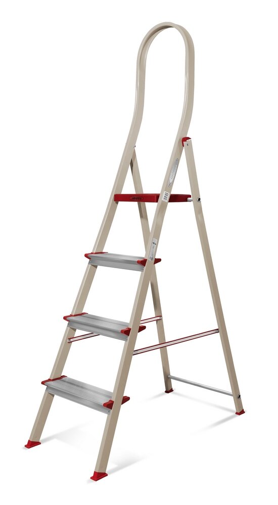 Стремянка Алюминиевая Эйфель Афина 4 Ступени Рабочая Высота: 3.12 М, Нагрузка 150 Кг.