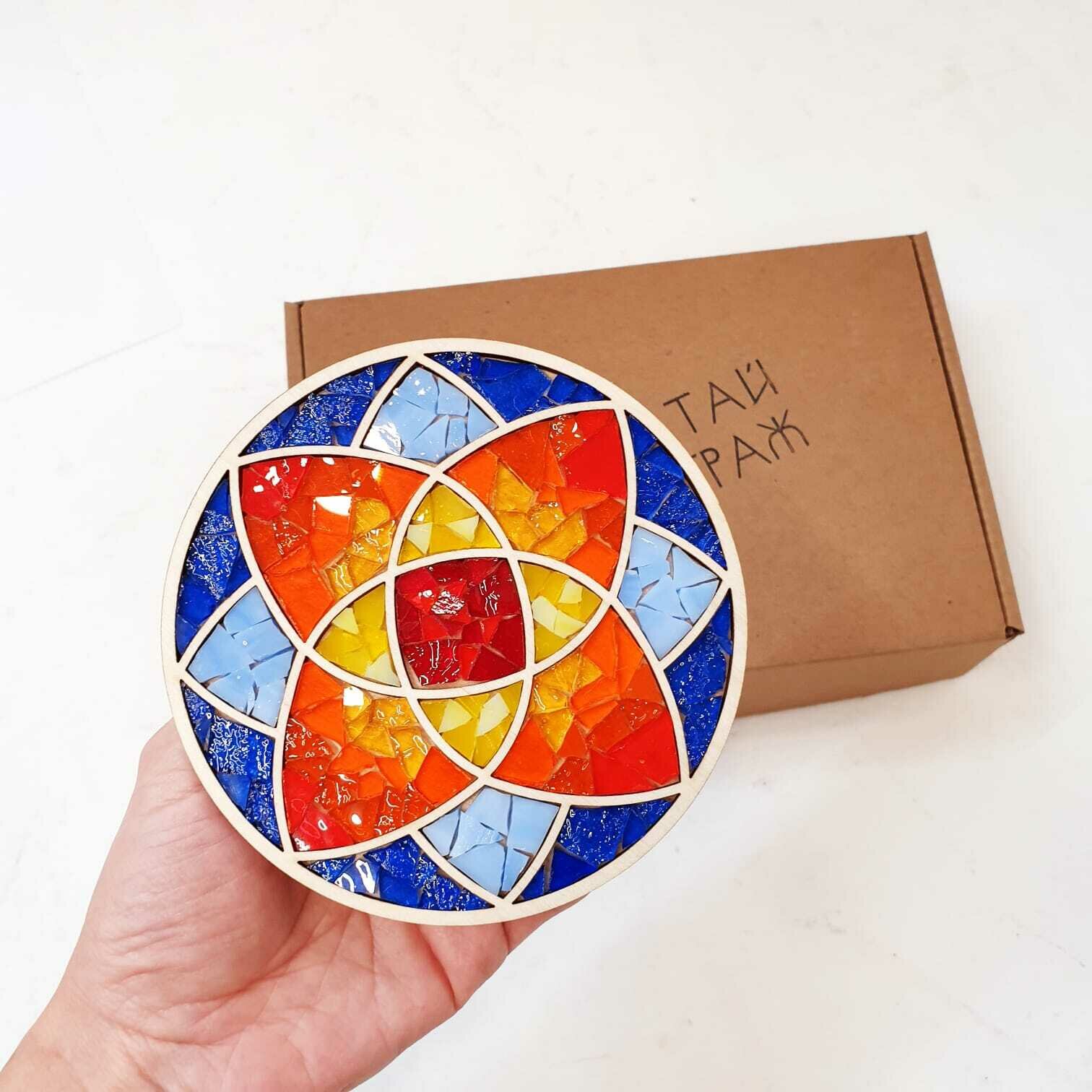 Набор для творчества для взрослых мозаика стеклянная Мандала. Алтай Витраж.