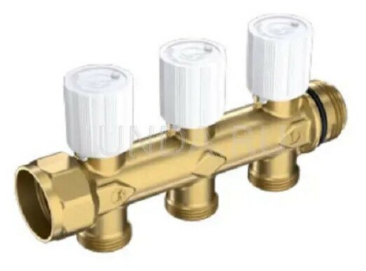 Сборный коллектор с регулирующими клапанами 1"x2х3/4"E, R583V, Giacomini R583VY102