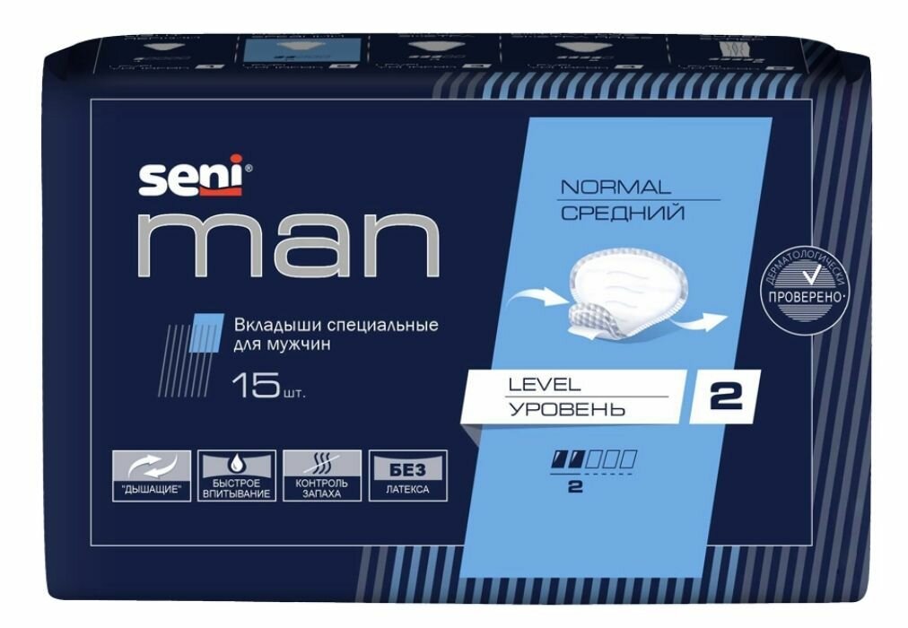 Seni Man вкладыши специальные для мужчин, Normal Level 2, 15 шт.