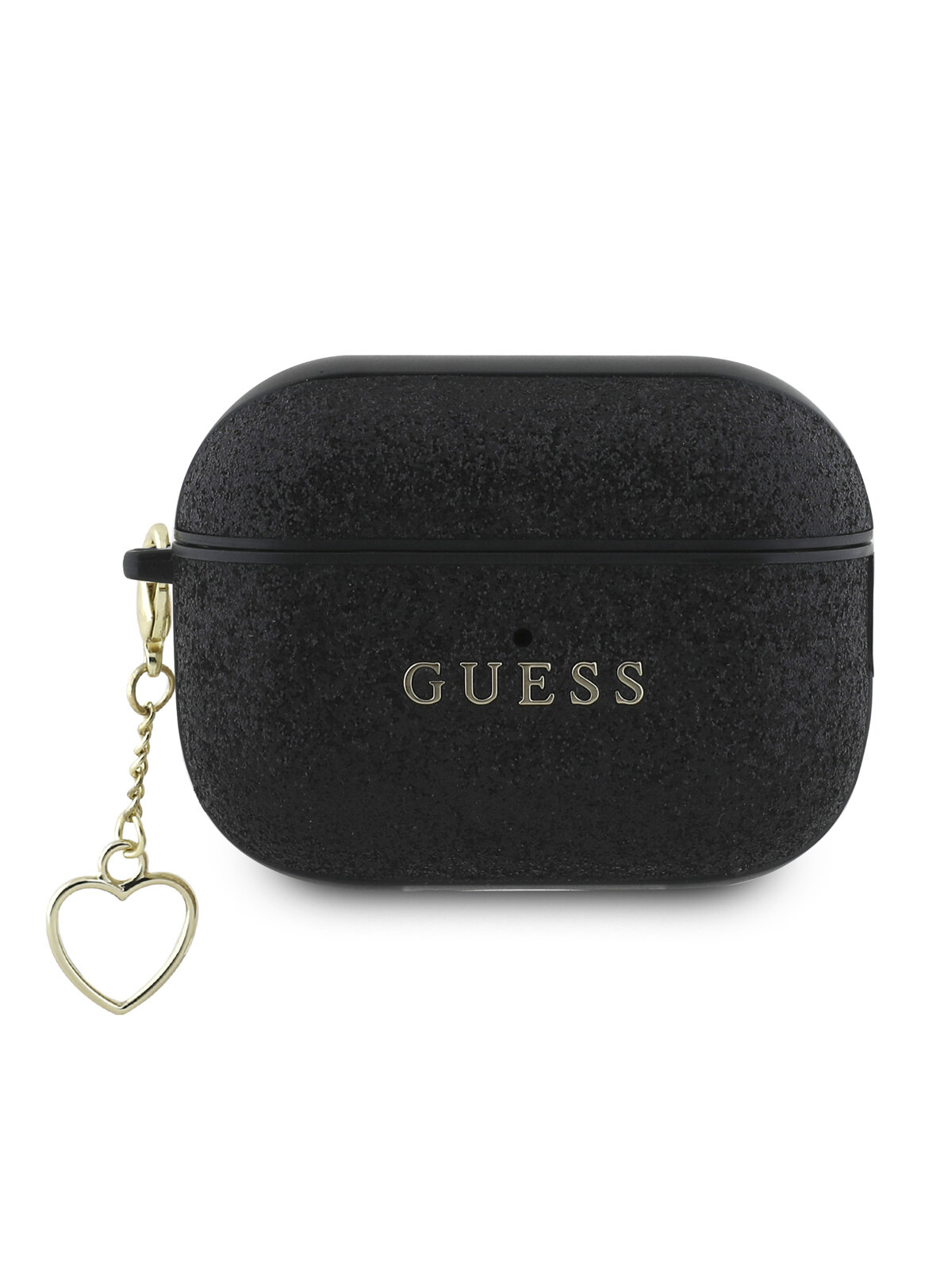 Guess для Airpods Pro 2 чехол Fixed Glitters with Small Heart charm Black