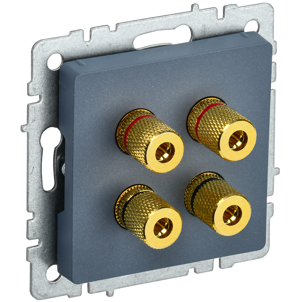 BRITE Аудиорозетка 4-местная РА10-БрМ маренго , IEK BR-S40-K35