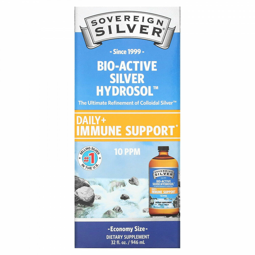 Sovereign Silver, Bio-Active Silver Hydrosol™, 10 част./млн, 946 мл (32 жидк. унции)