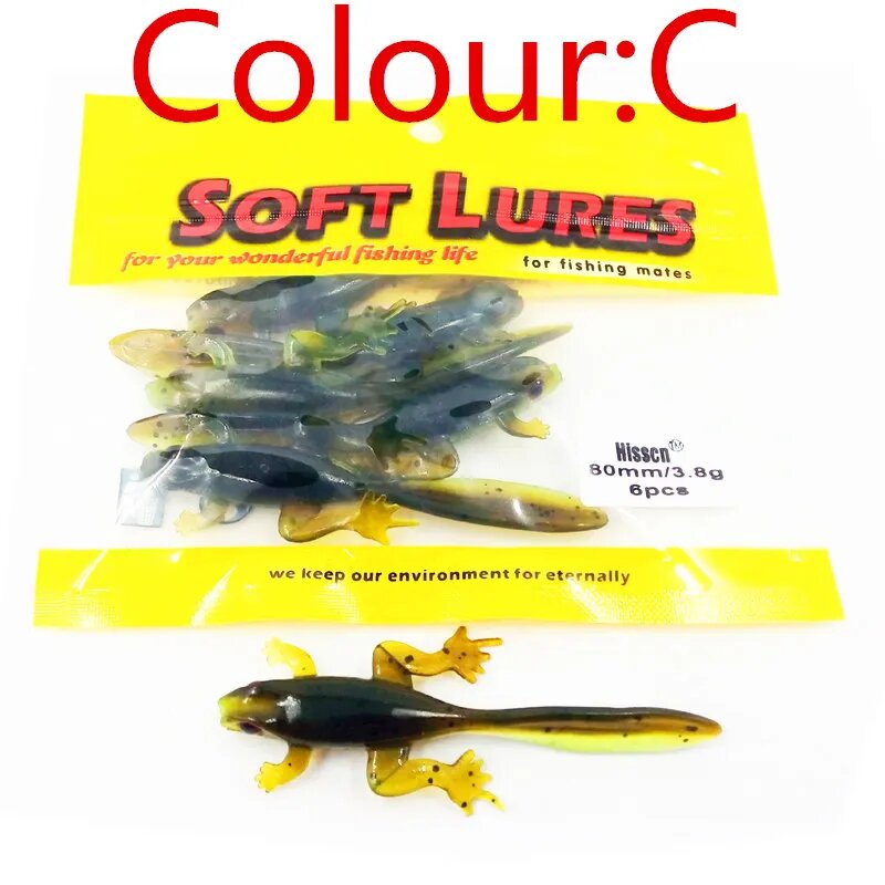 Мягкие приманки WDAIREN 6 шт, 8 см, силиконовые C