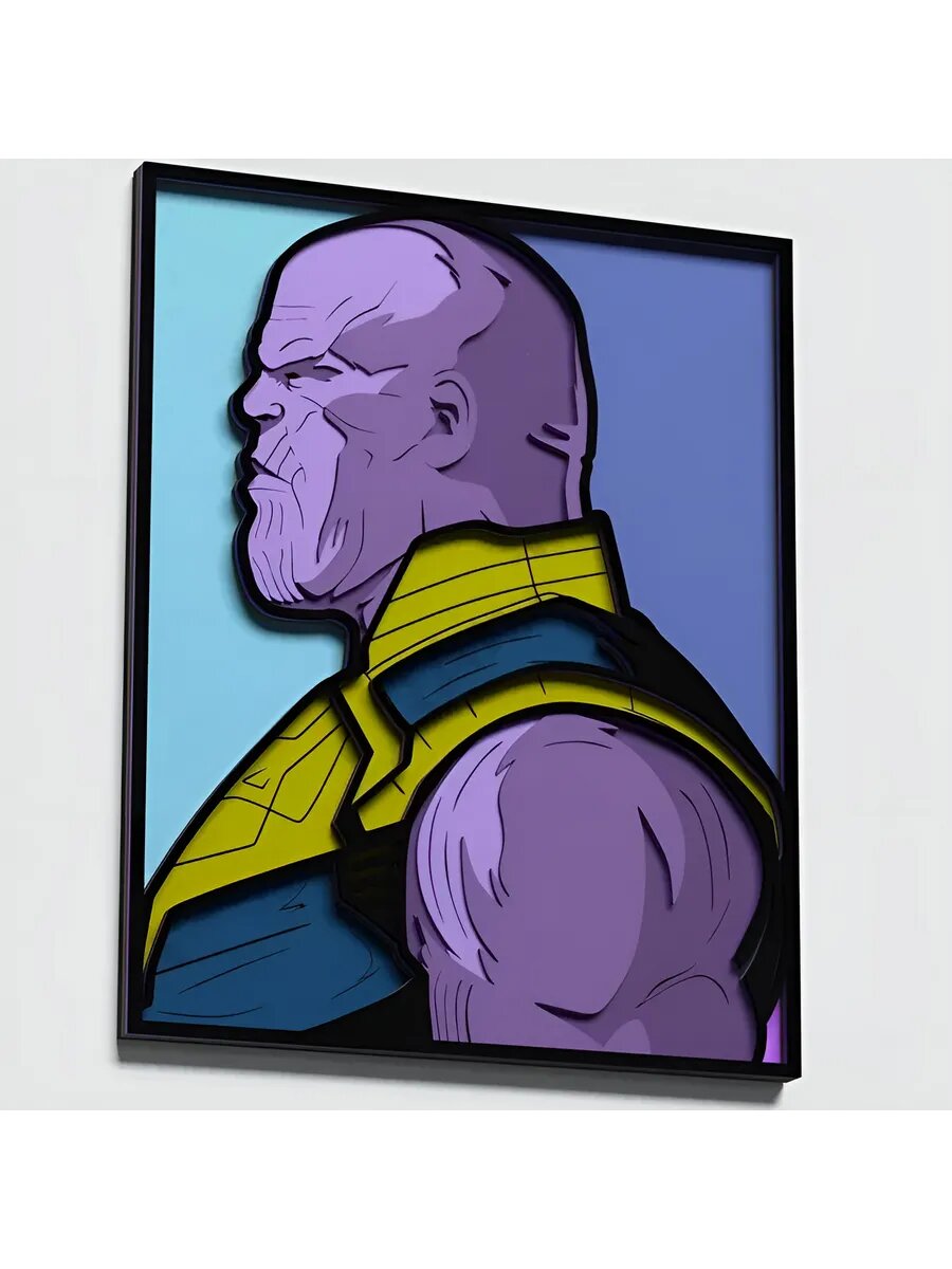 3D Картина по номерам из дерева Танос, 23x30 см