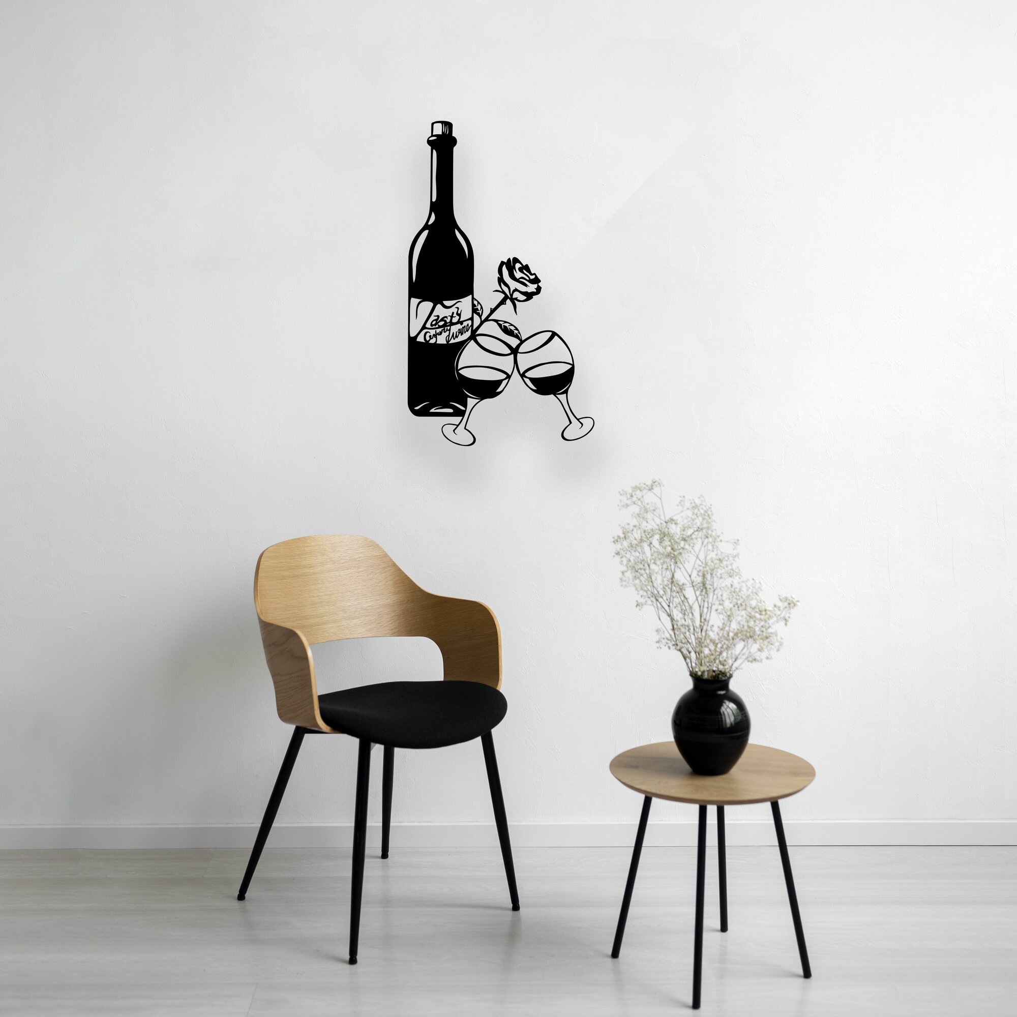 Вино и бокалы панно на стену, декорация настенная, декор для интерьера