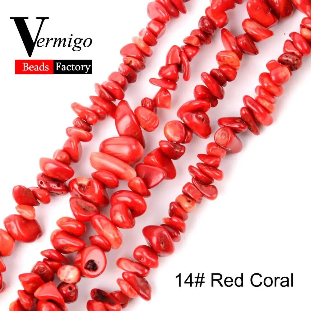 Бусины Vermigo из аметистов и тигрового глаза 3-5-8-12 мм Красный, 8-12mm 16inches, Red Coral