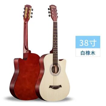 38-дюймовая фолк-гитара acoustic guitar из цельной липы с яркой тренировочной зубчатой гитарой