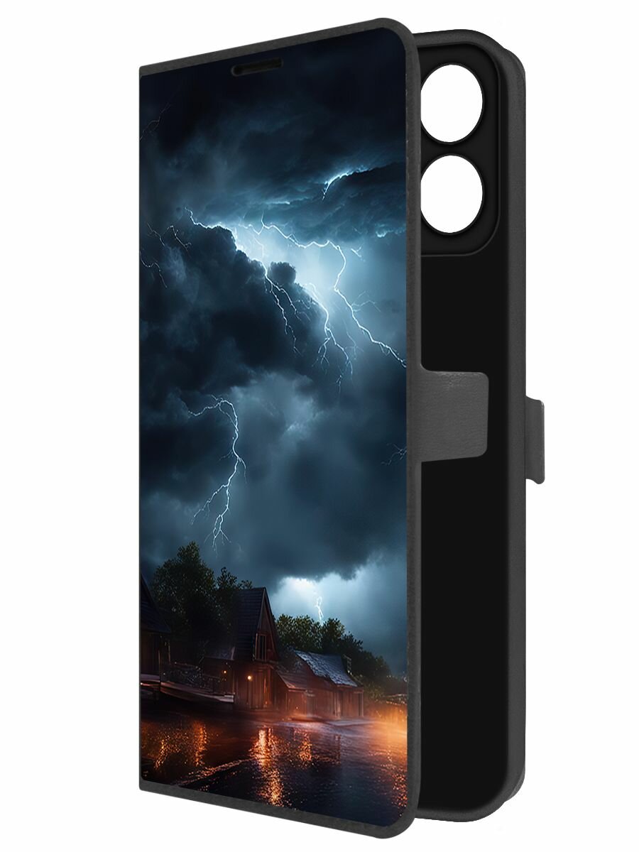 Чехол-книжка Krutoff Eco Book для Honor X7c Ночная гроза (черный)
