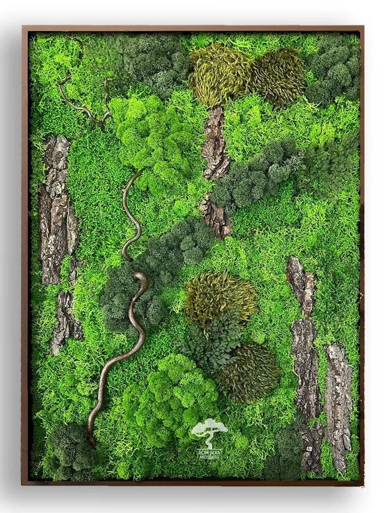 Панно/картина в раме "На опушке". Венге. 50*70 см. Дом Мха - MossArt