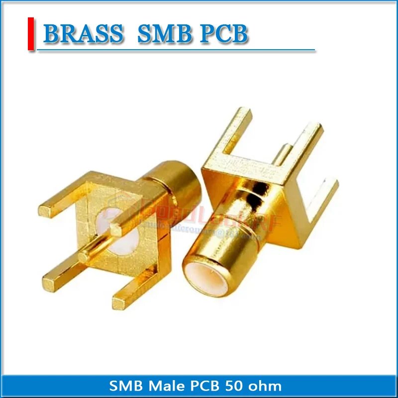 Комплект разъемов SMB 90 градусов латунные позолоченные 50 Ом 10 Pcs, SMB-JE Square