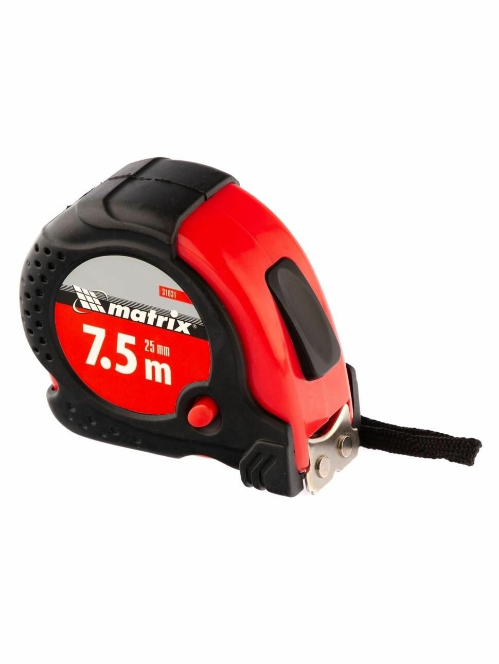 Рулетка Status Magnet fixation, 7, 5 м х 25 мм, обрезиненный корпус, зацеп с магнитом Matrix 31031