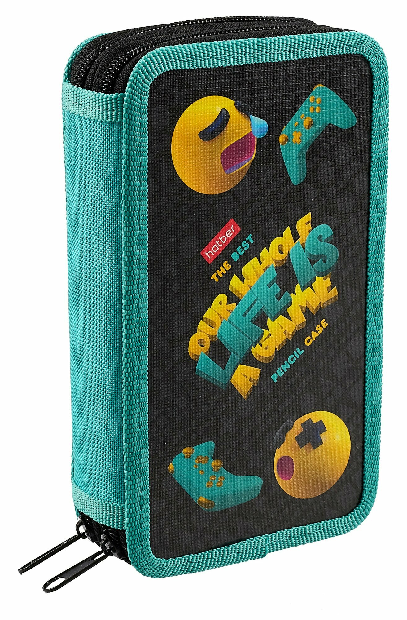 Пенал 2 отделения "Жизнь как игра" 19*11 см, молния