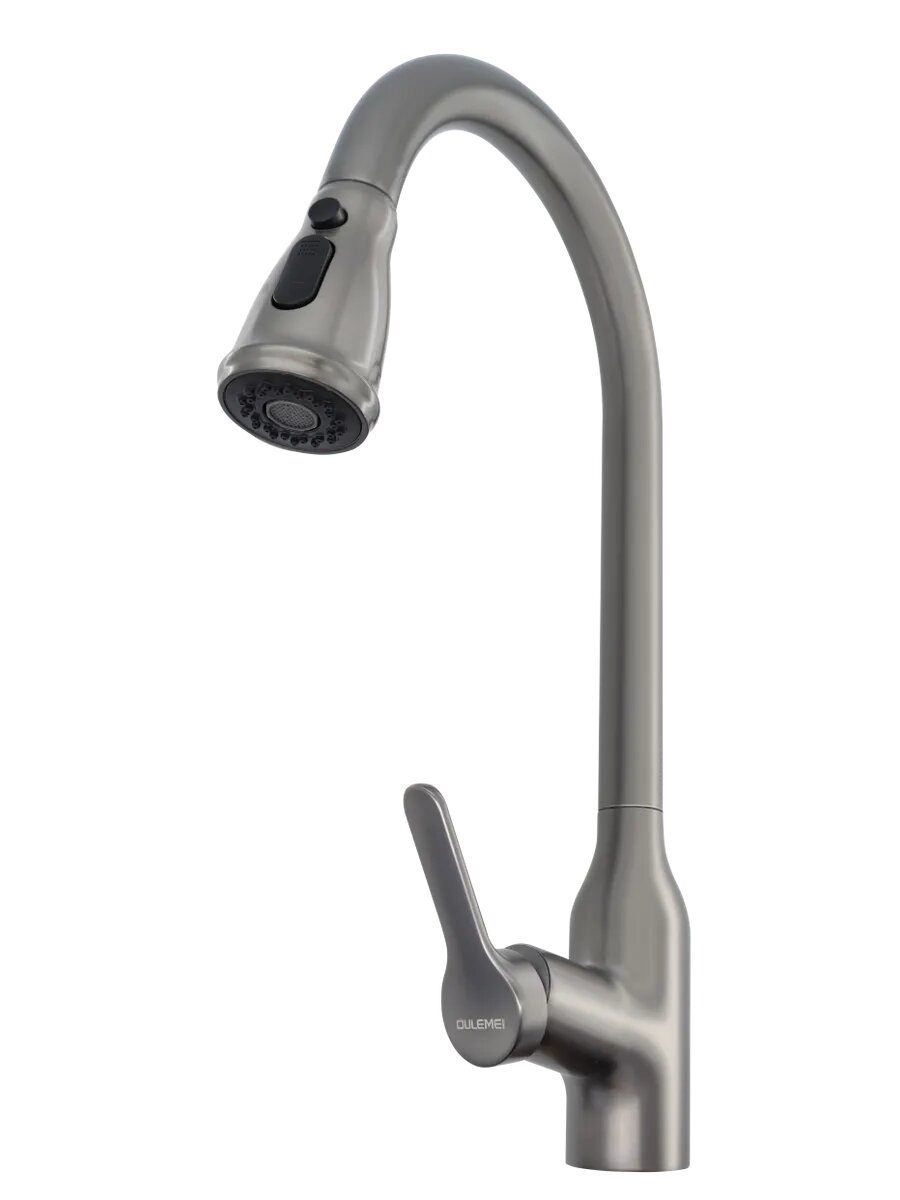Смеситель кухонный OULEMEI, LT001, нержавеющая сталь и силумин