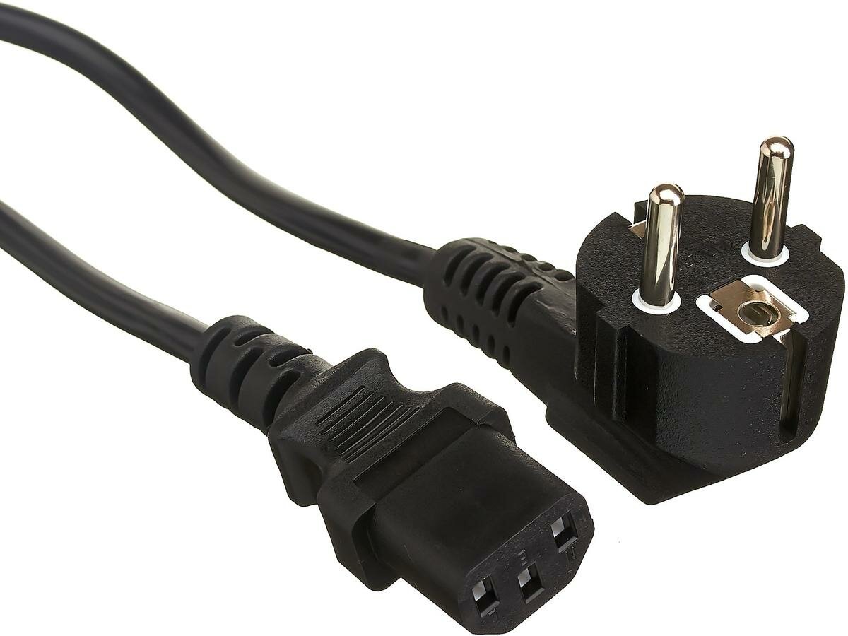 Exegate EP280663RUS Кабель питания ExeGate Power PC-3P (Евровилка угловая Schuko->С13) VDE-250V-3*1.0mm2, медь, черный, 3м.