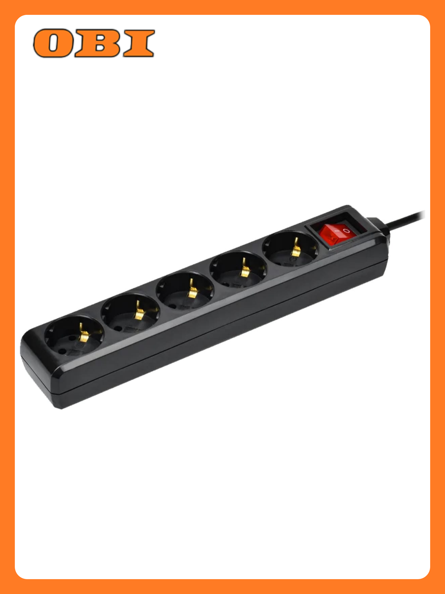 Удлинитель У05К 5 мест с заземлением 5м 3х1мм2 16А 250В черный IEK